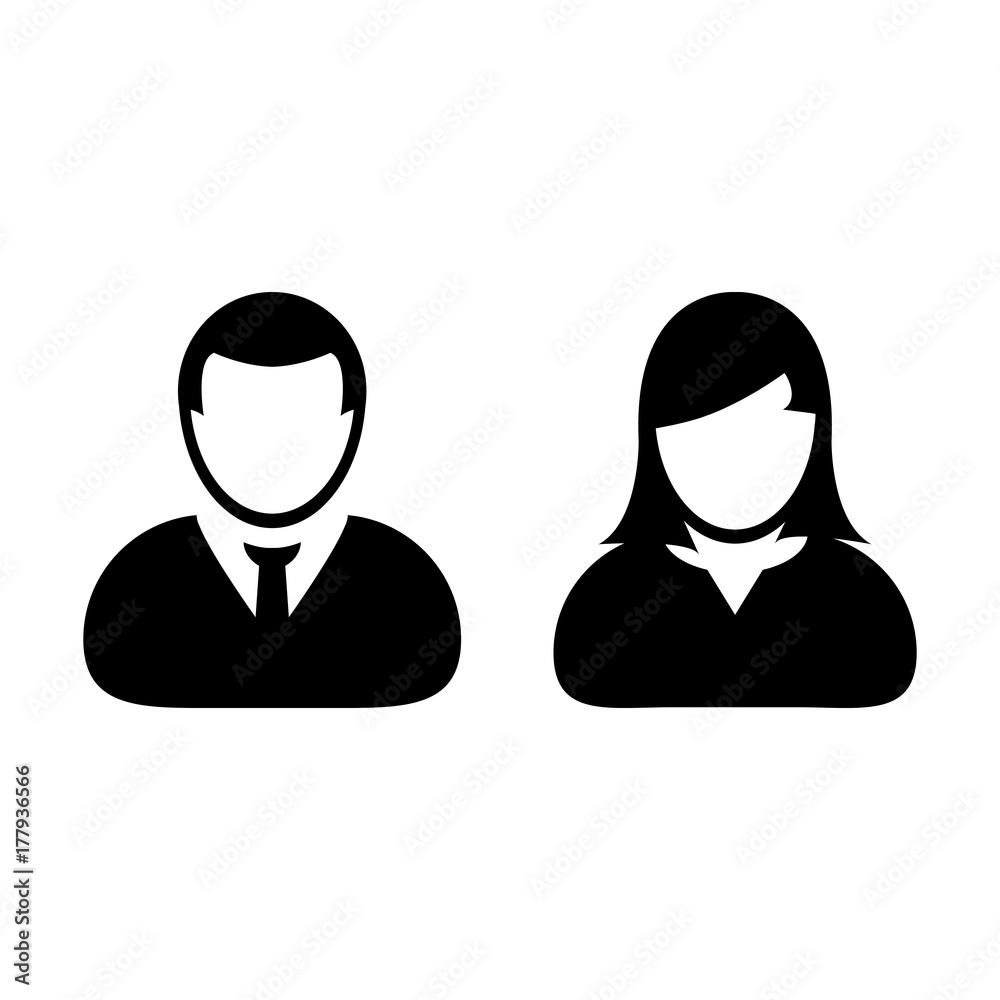 People Icon Vector Male and Female Sign of User Person Profile Avatar ...