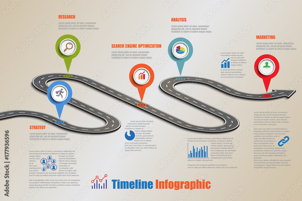 Business road map timeline infographic icons designed for abstract ...