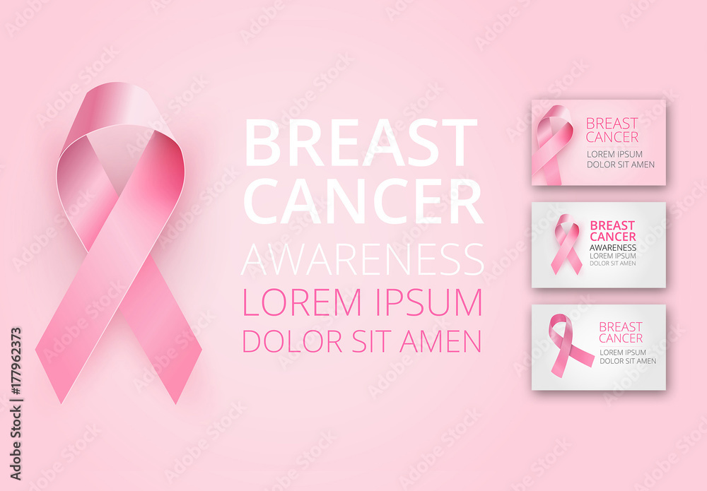 Breast Cancer Awareness Card Layout Stock Template | Adobe Stock