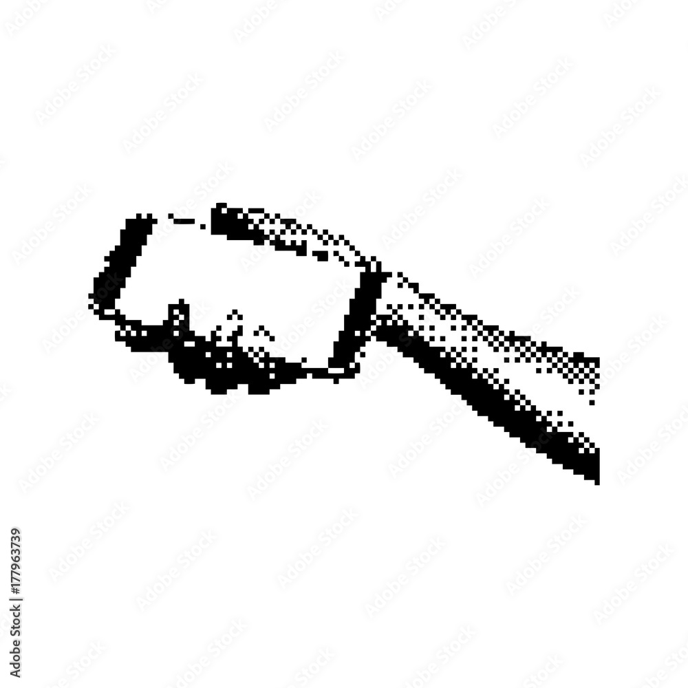 hand holding smartphone 8 bit minimalistic pixel art vector ...