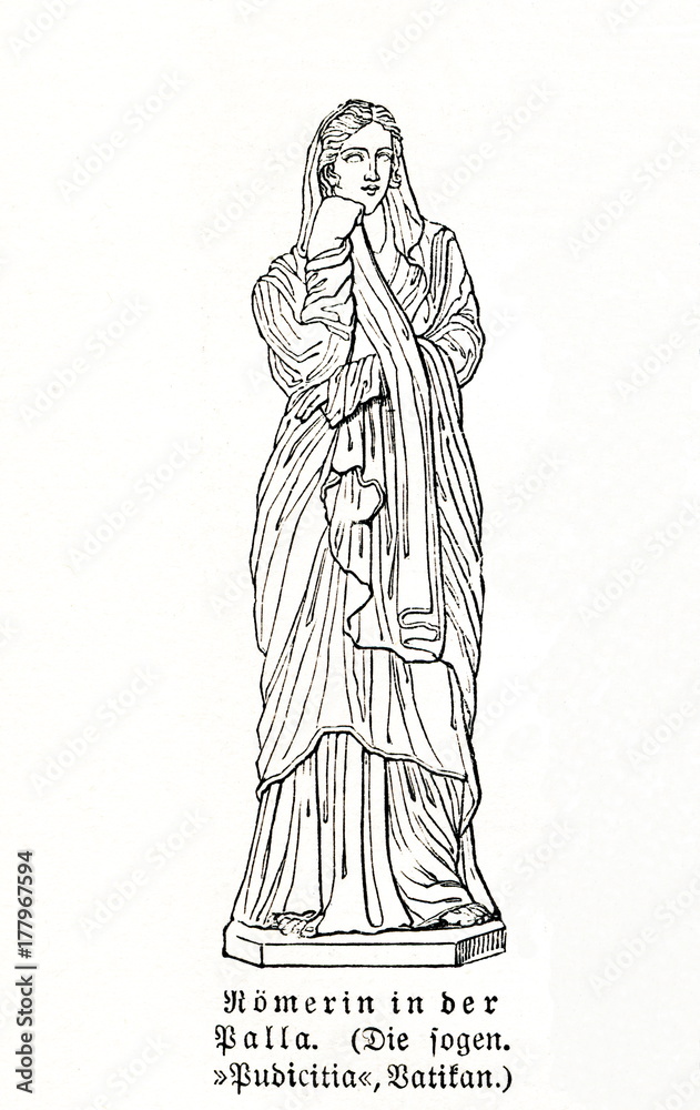 Palla - Roman mantle worn by women (from Meyers Lexikon, 1896, 13/440 ...