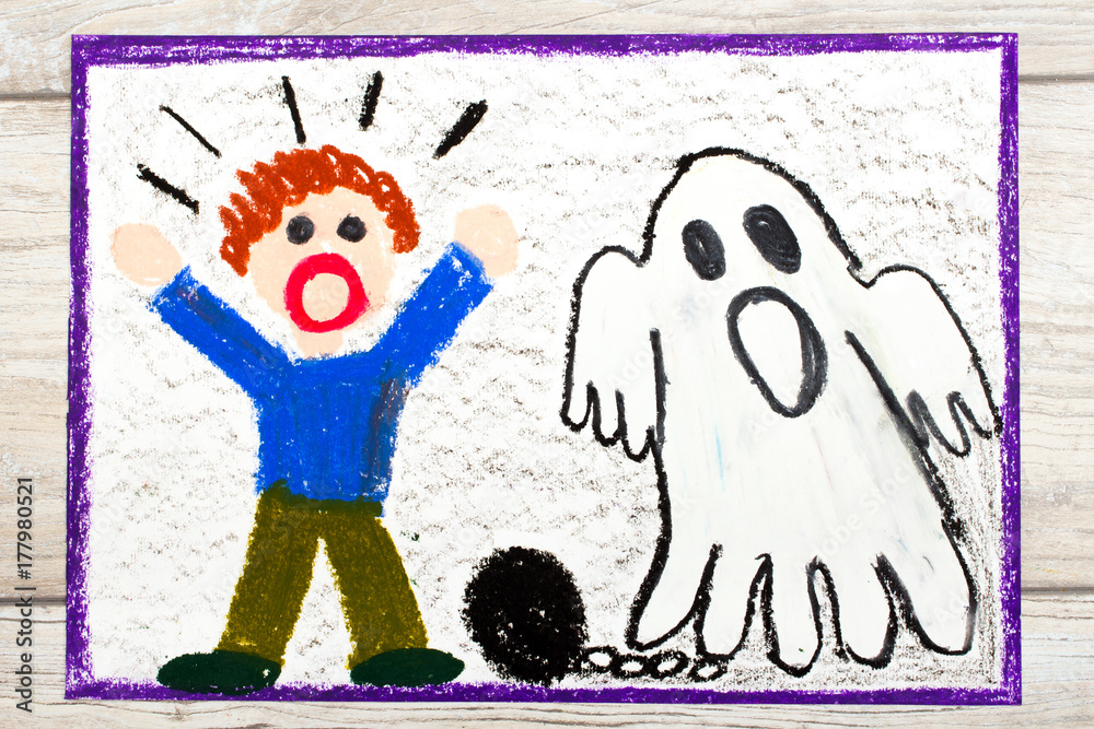 Scared Little Kid Drawing