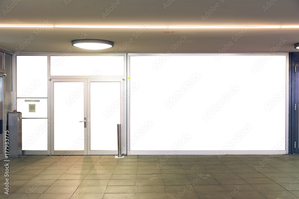 Storefront Mockup City Urban Flat Wall Glass Doors White Isolated ...