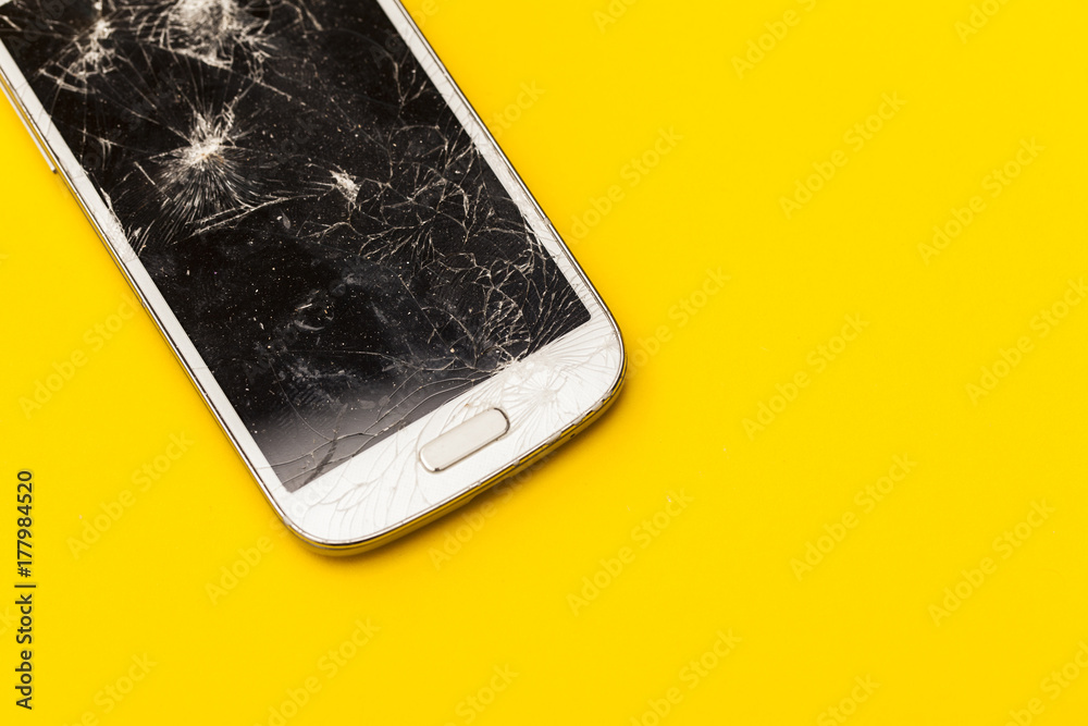 Smashed shattered broken screen of a mobile smartphone Stock Photo ...