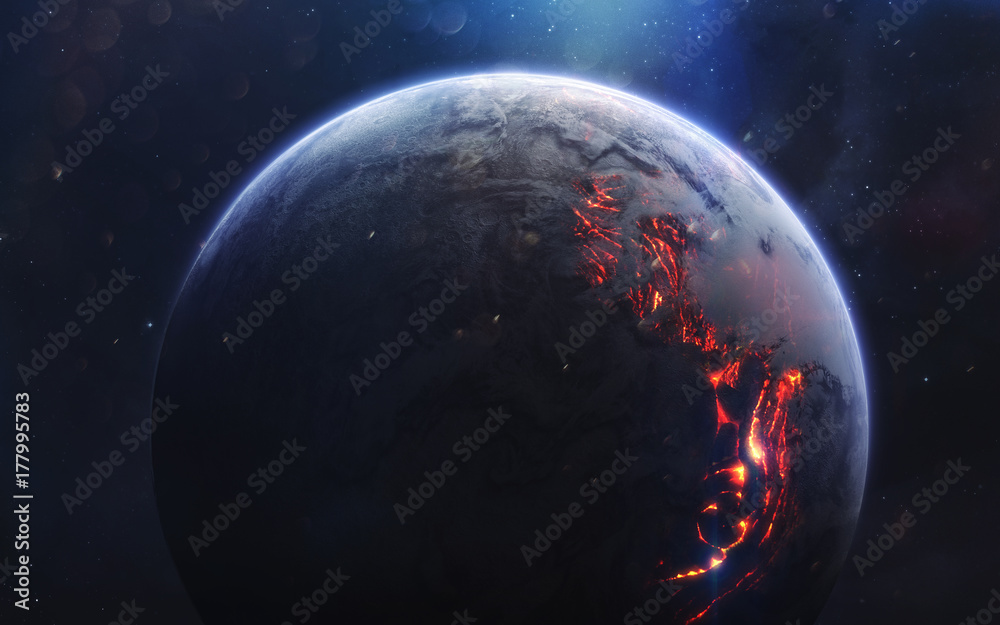 Lava planet. Deep space image, science fiction fantasy in high ...