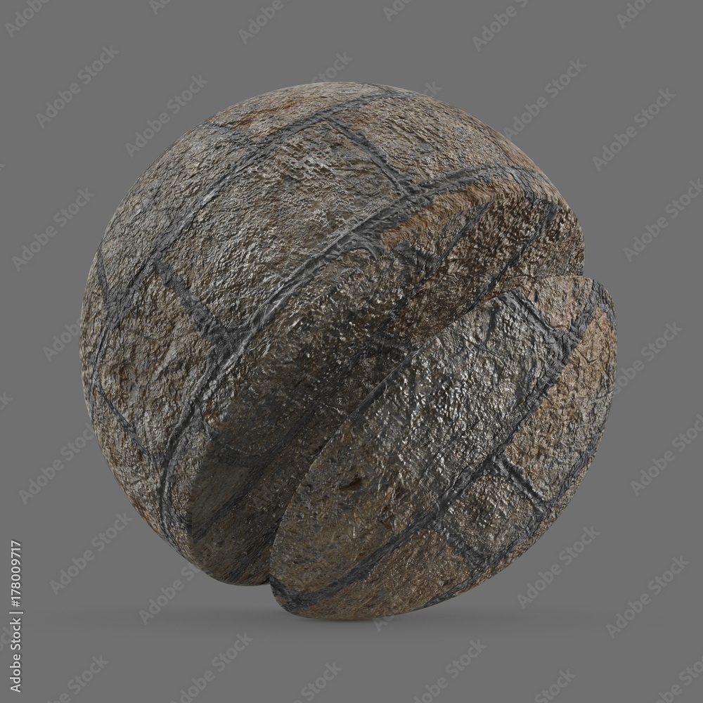 Damaged wall with eroded limestone Stock 3D asset | Adobe Stock