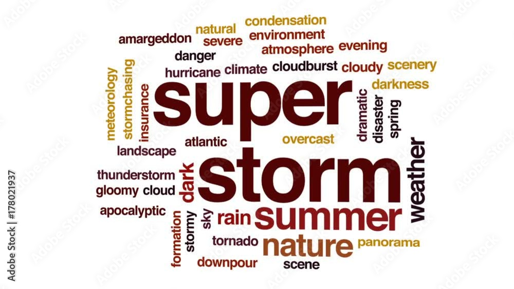 Super storm animated word cloud, text design animation. Stock Video ...