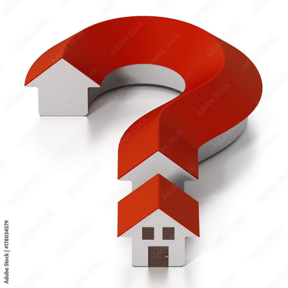 House shaped question mark. 3D illustration Stock Illustration | Adobe ...