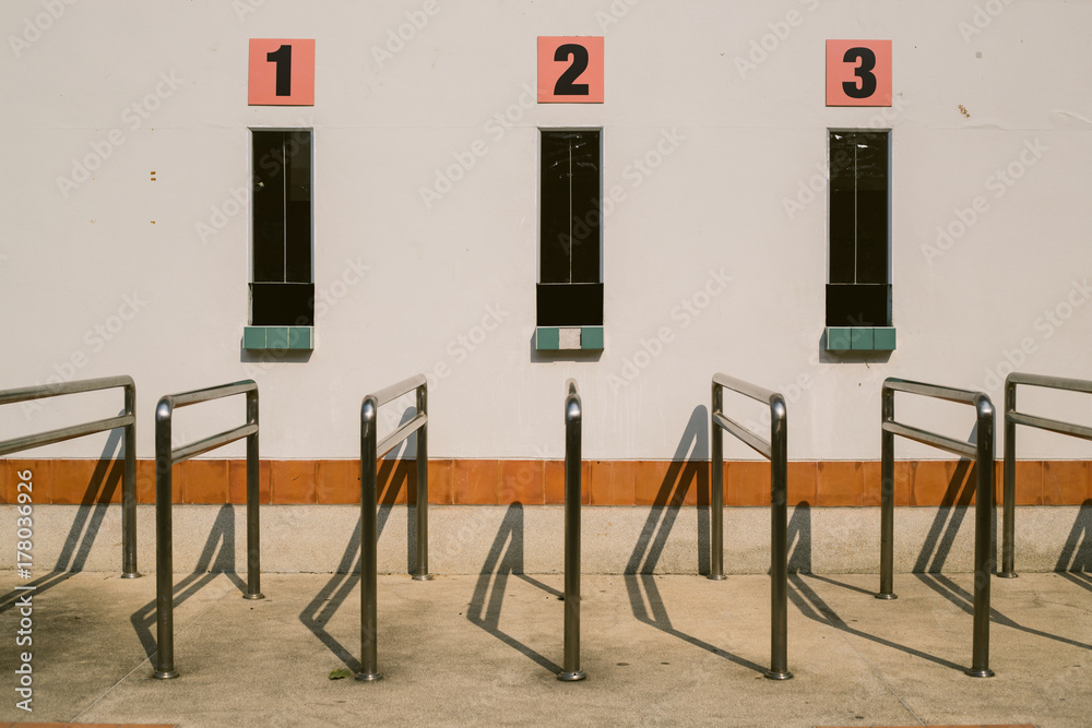 Ticket sales counter on a small stadium Stock Photo | Adobe Stock