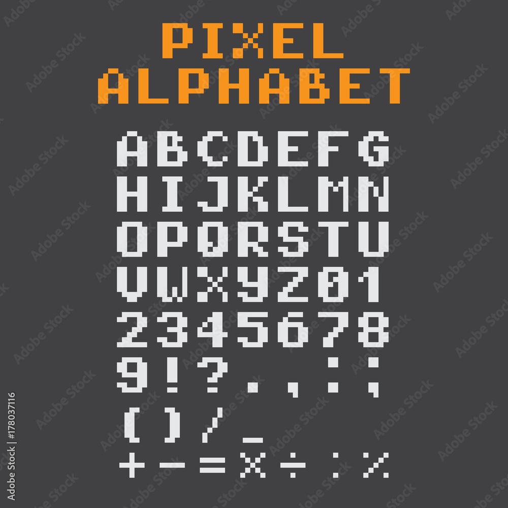 Pixel Alphabet And Numbers Pixel Font Stock Vector Adobe Stock Pixel Alphabet And Numbers Pixel Font Stock Vector Adobe Stock