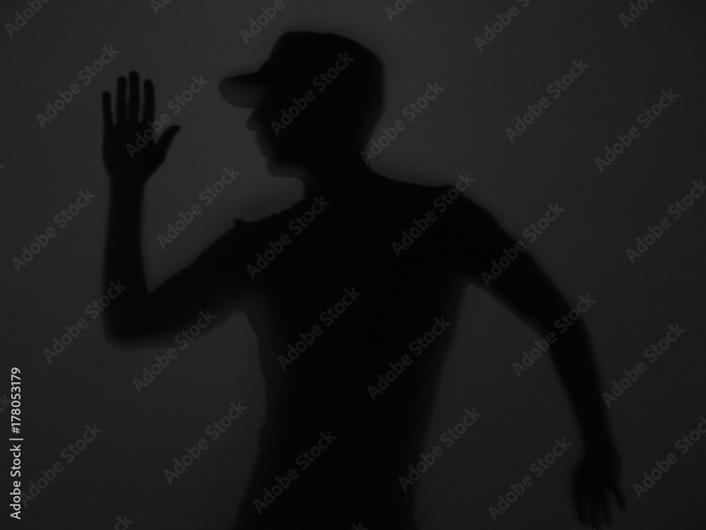 Shadow silhouette of a man #2 / Contour figure of a human body Stock ...