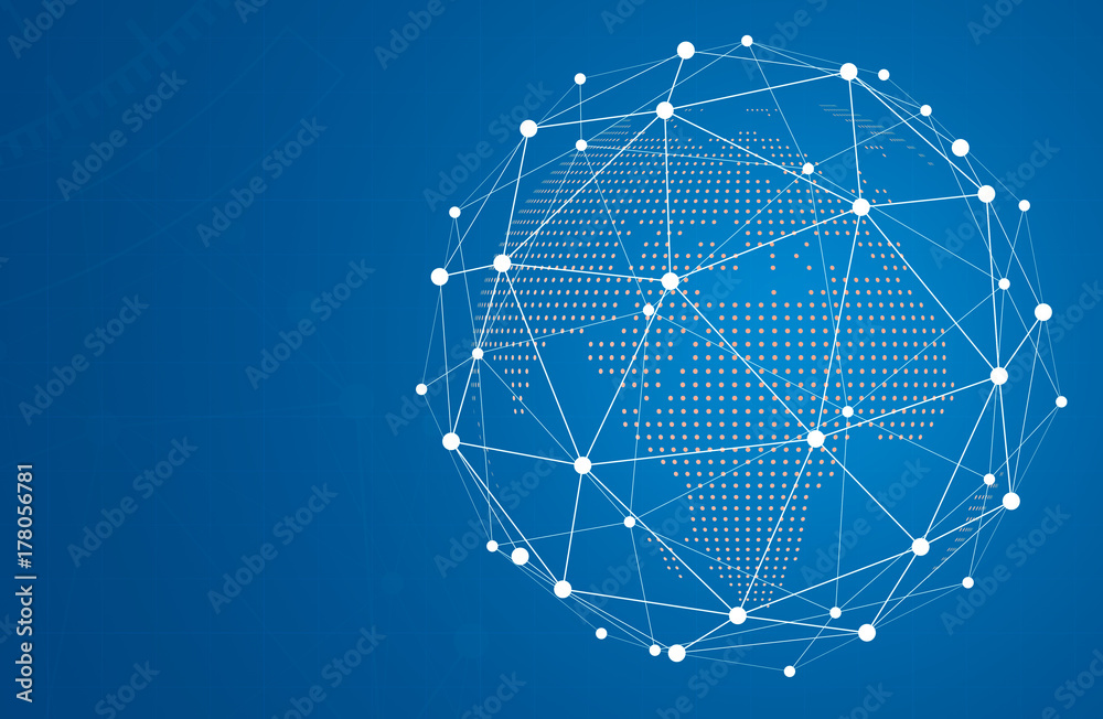 Geometric graphic background molecule and communication. Concept of ...