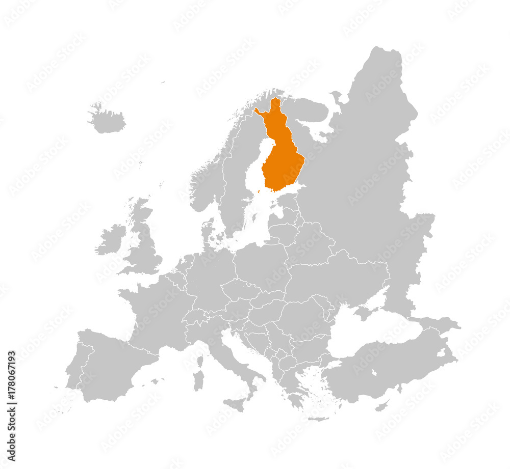 Finland Map in Europe Stock Vector | Adobe Stock