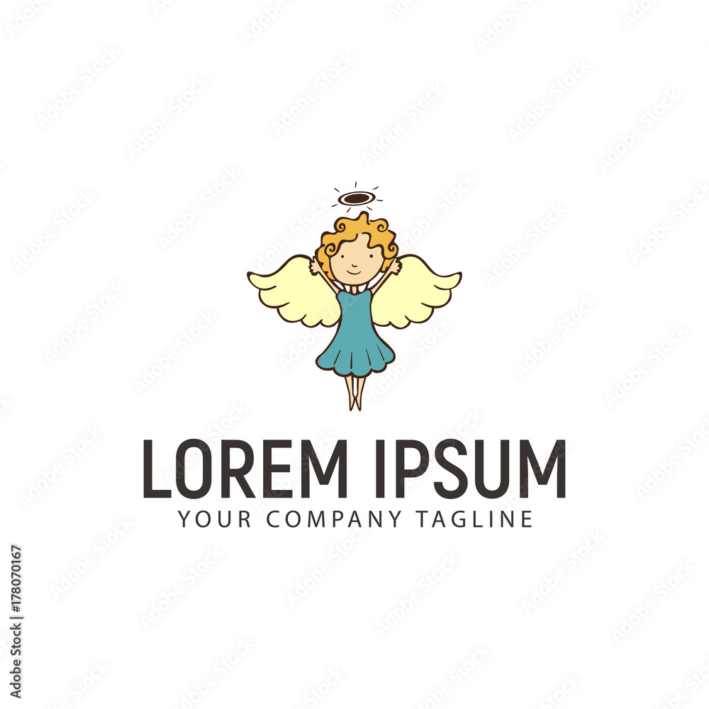 little angel logo design concept template Stock Vector | Adobe Stock