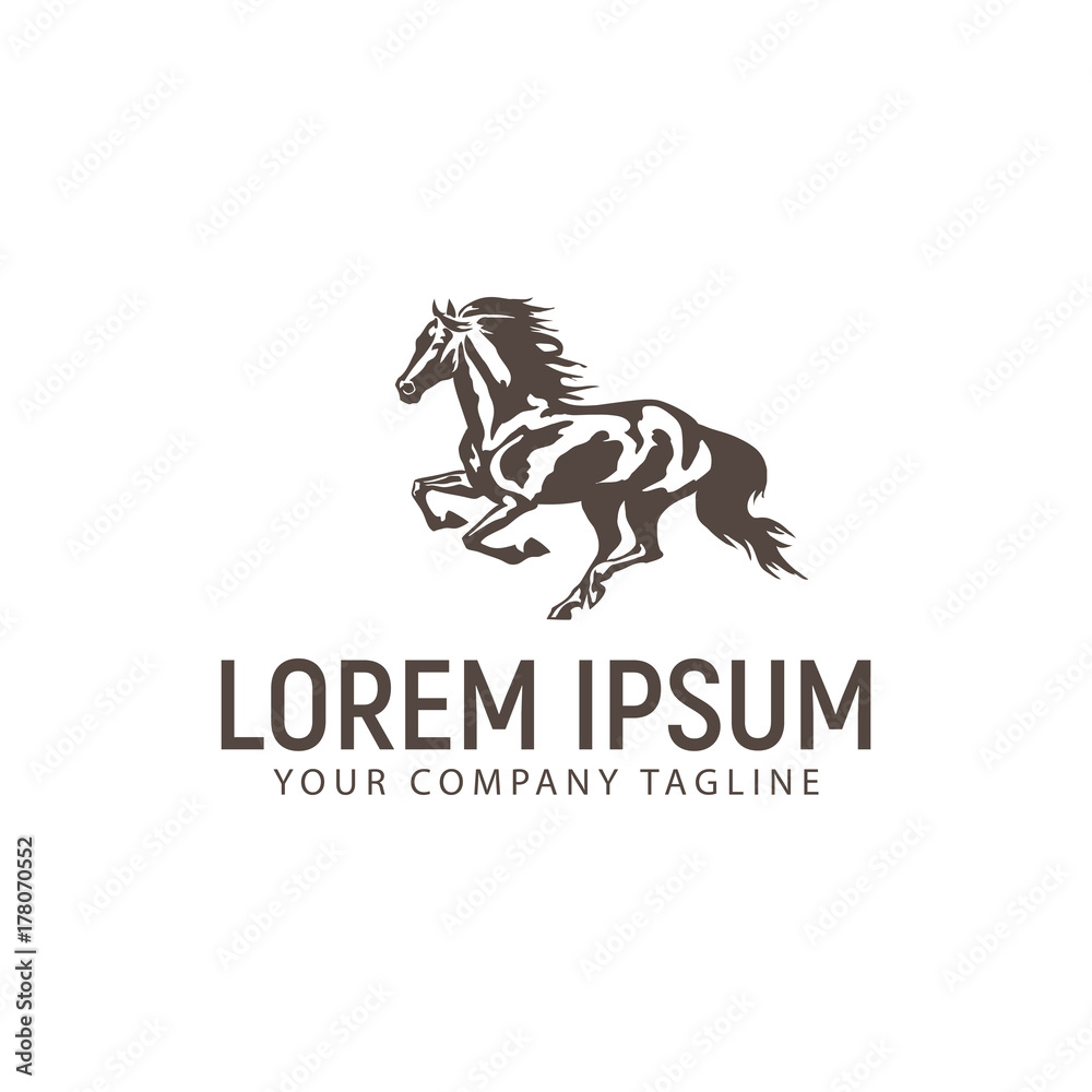run horse logo design concept template Stock Vector | Adobe Stock