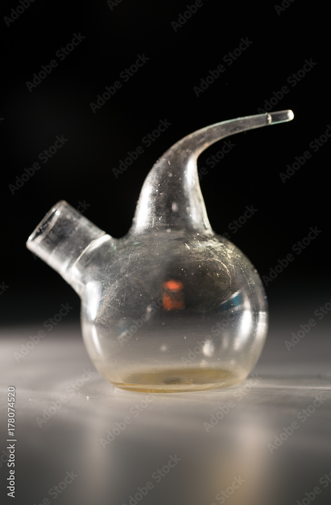 Beaker with a chemical reagent. Chemical experiment with Laboratory ...