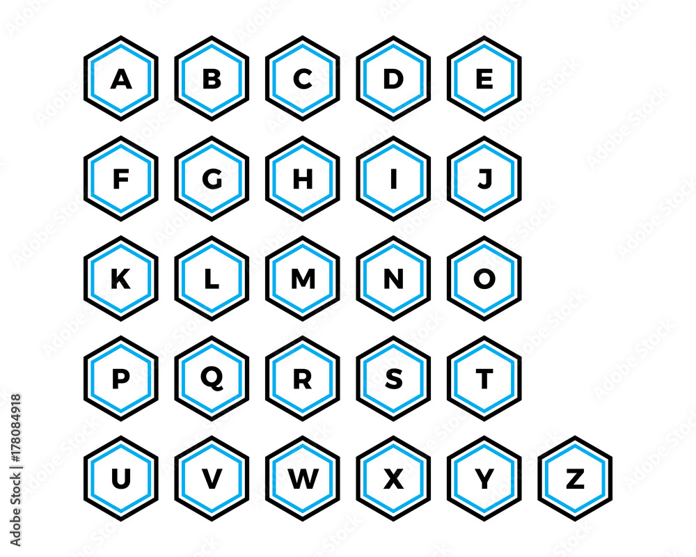 letter hexagon logo collection Stock Vector | Adobe Stock