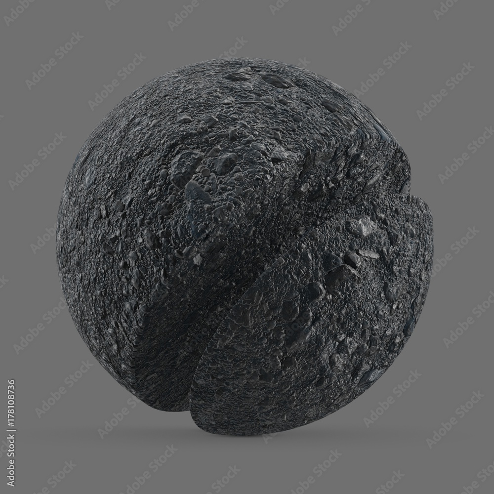 Rocky and sandy ground in black Stock 3D asset | Adobe Stock