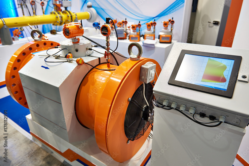 Ultrasonic gas flow meter with control panel Stock Photo | Adobe Stock