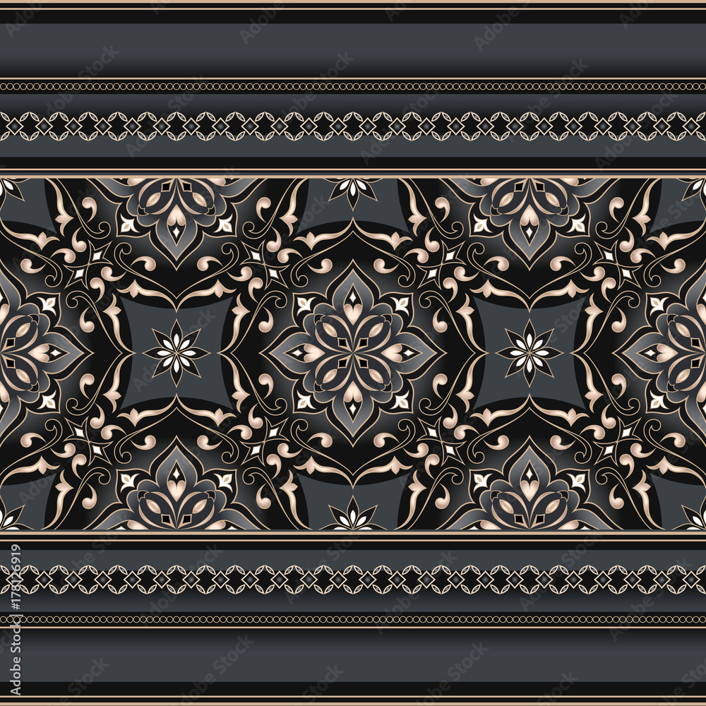 Vector line art seamless border for design template. Stock Vector ...