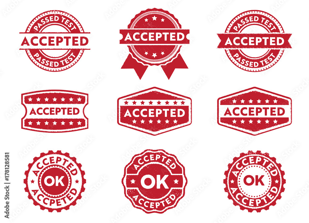 ok accepted logo stamp and label Stock Vector | Adobe Stock