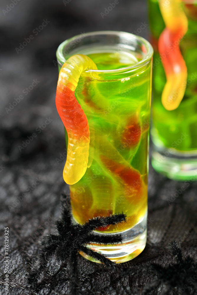 Jello Shots With Gummy Worms