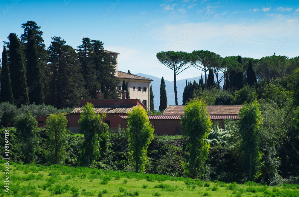 ROME, ITALY - October 7, 2017: Antique rural building in resort on ...