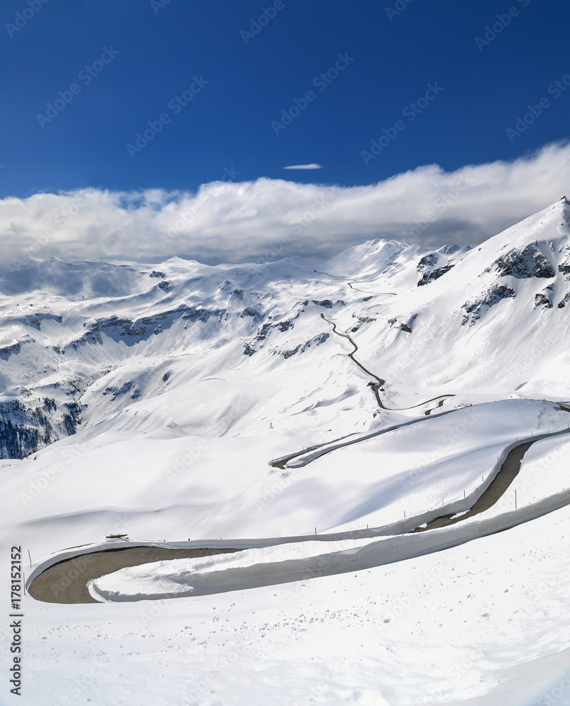 Großglockner Hochalpenstraße im Winter Stock Photo | Adobe Stock