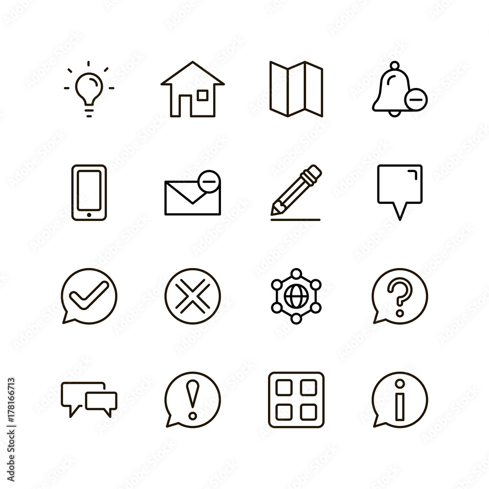 Flat line icon Stock Vector | Adobe Stock
