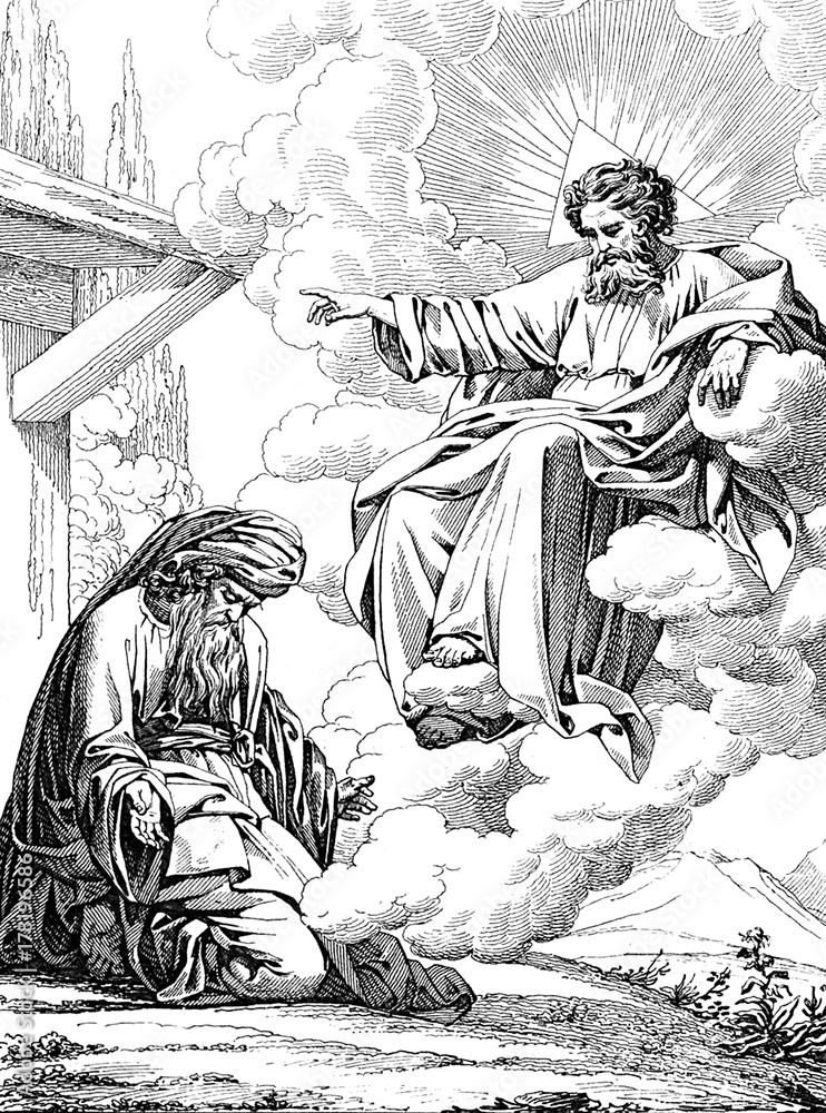 The calling of Abraham to the land of Canaan. Stock Illustration ...