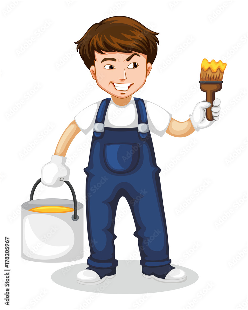 Cartoon of professions-vector drawing-isolated white background Stock ...