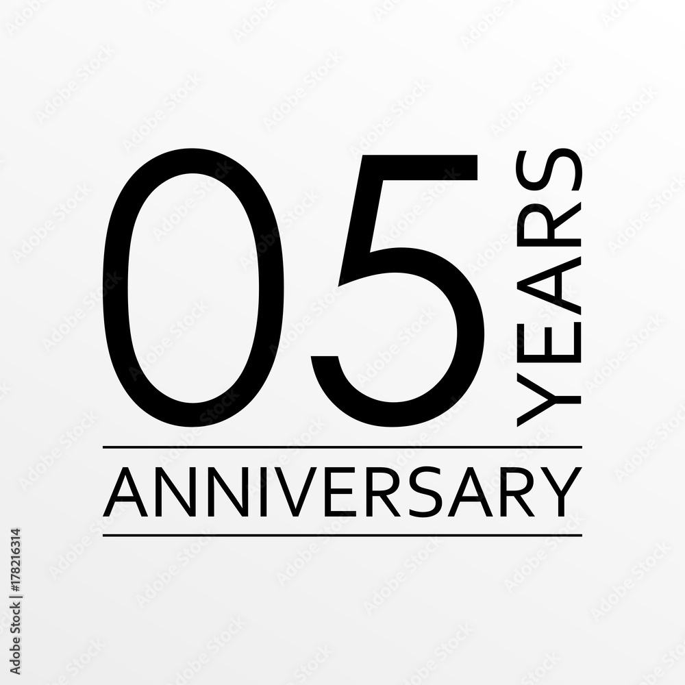 5 years anniversary emblem. Anniversary icon or label. 5 years ...