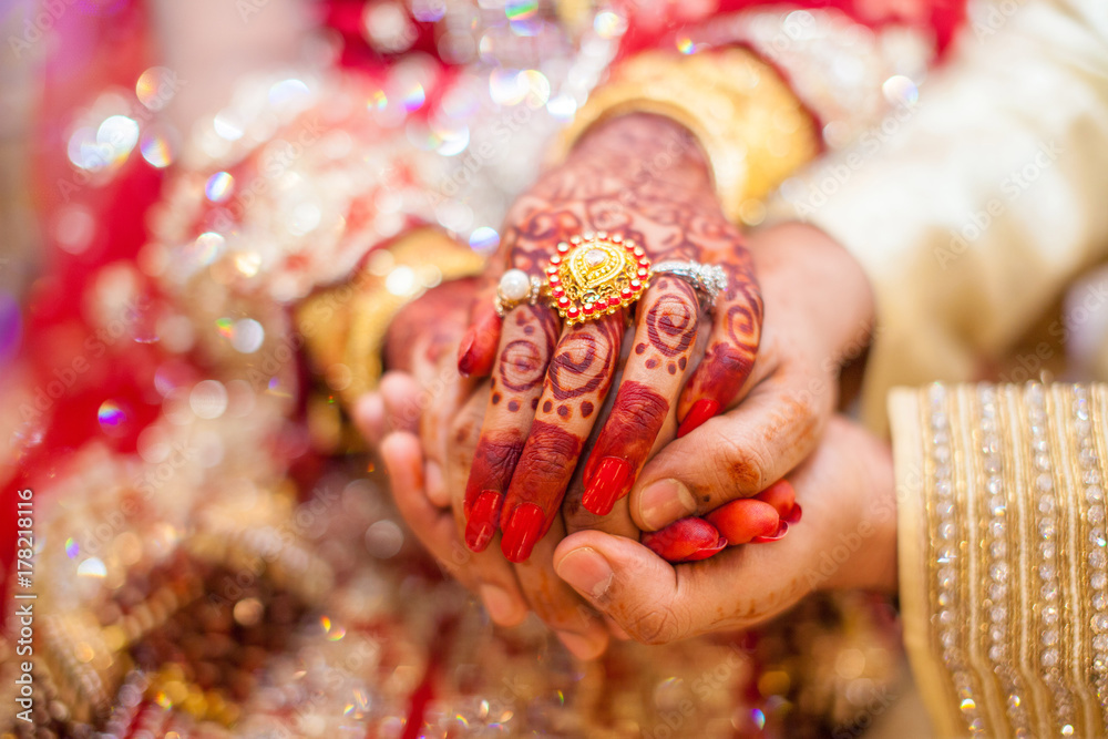 Indian wedding hands Stock Photo | Adobe Stock