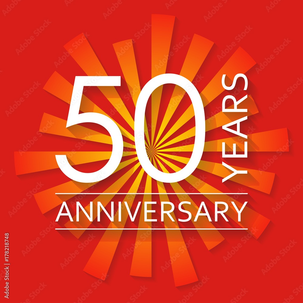 50 years anniversary emblem. Anniversary icon or label. 50 years ...