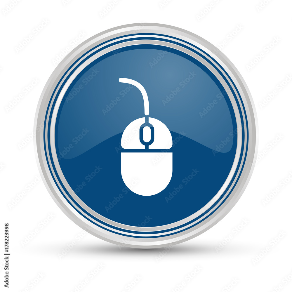 Blauer Button - Computermaus Stock-Vektorgrafik | Adobe Stock