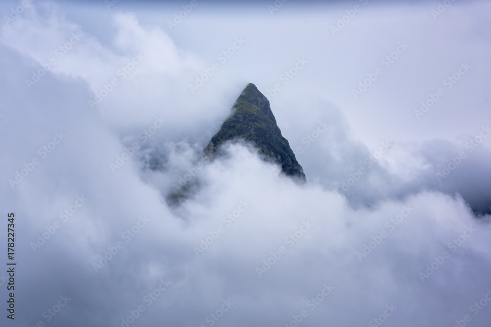 Grand and the peak triangle of mountain, Natural landscape Stock Photo ...