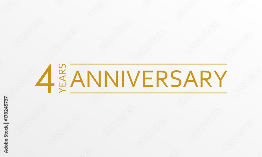 4 year anniversary emblem. Anniversary icon or label. 4 year ...