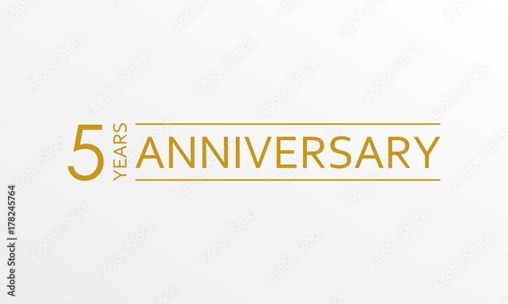 5 year anniversary emblem. Anniversary icon or label. 5 year ...