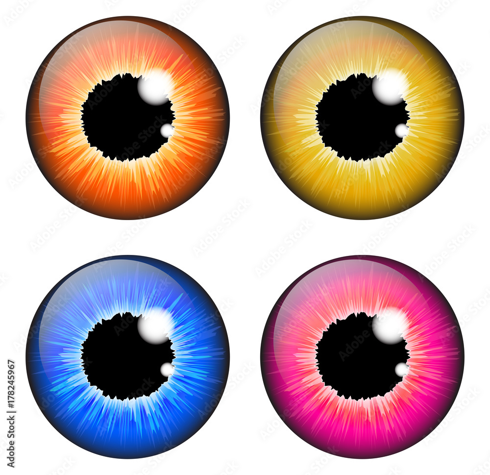 iris eye realistic vector set design isolated on white background Stock ...