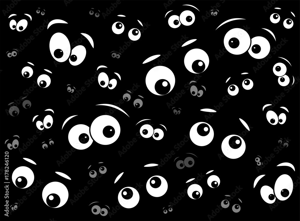 halloween spooky scary eyes vector design isolated on black background ...