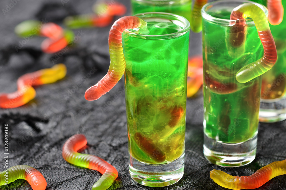 Jello Shots With Gummy Worms