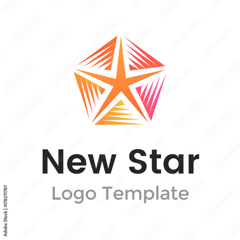 Colorful new star logo design template. Modern star abstact vector ...