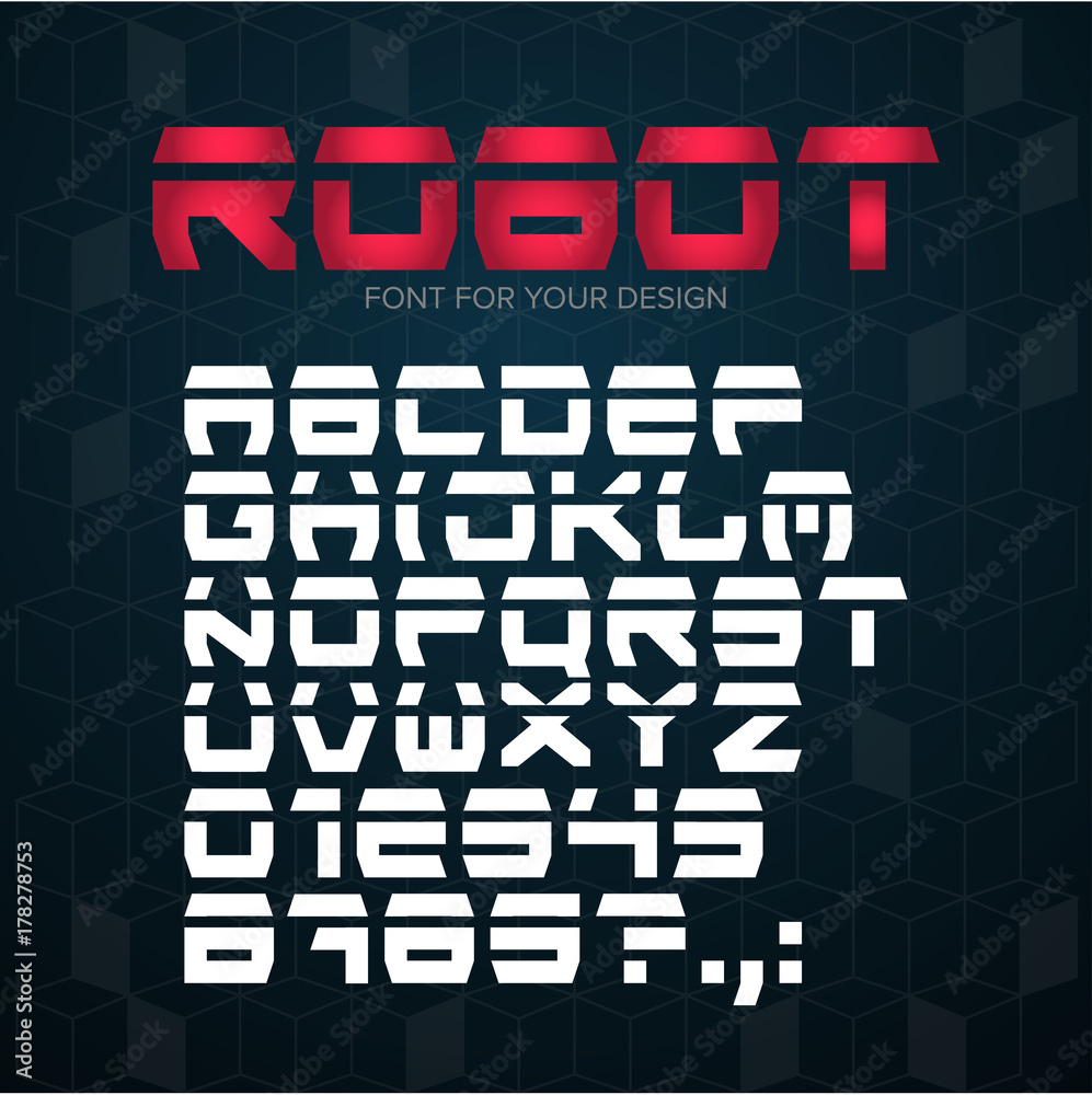 Robot Technology font. Geometric, sport, futuristic, future techno ...