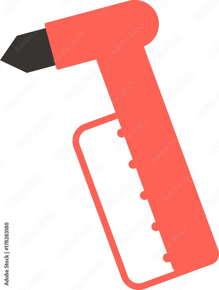 emergency hammer for break glass windows Stock Vector | Adobe Stock