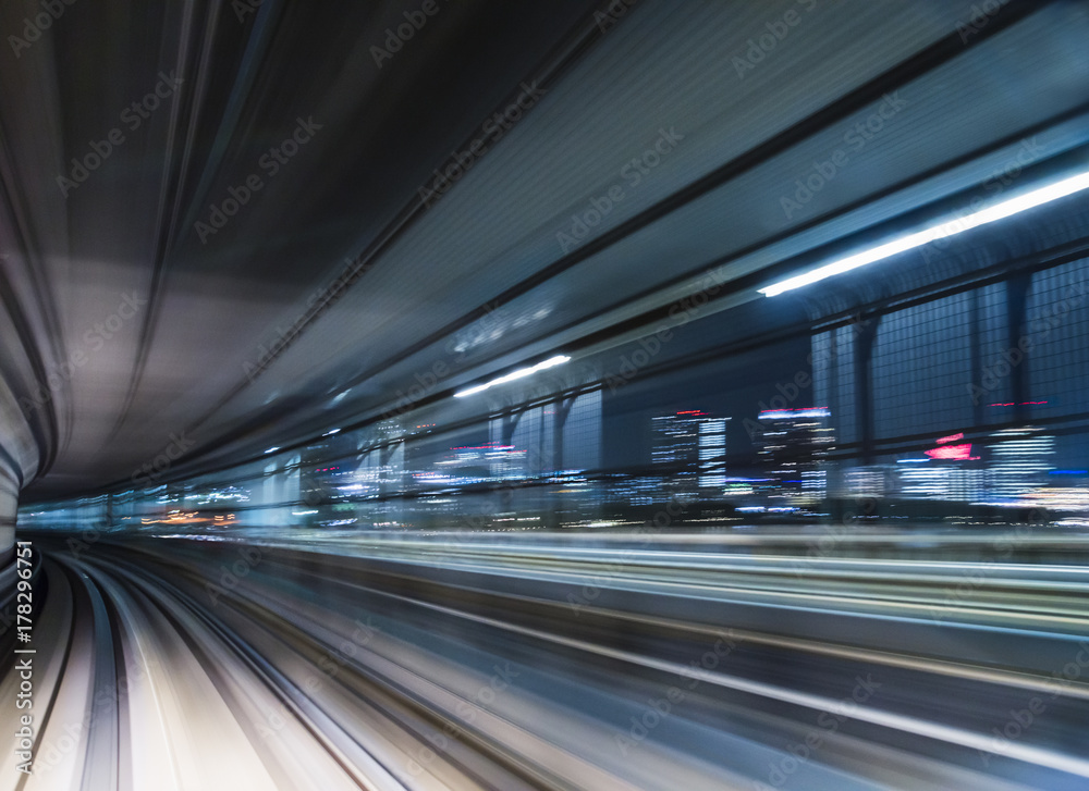 Cityscape in motion blur from speedy driving Stock Photo | Adobe Stock