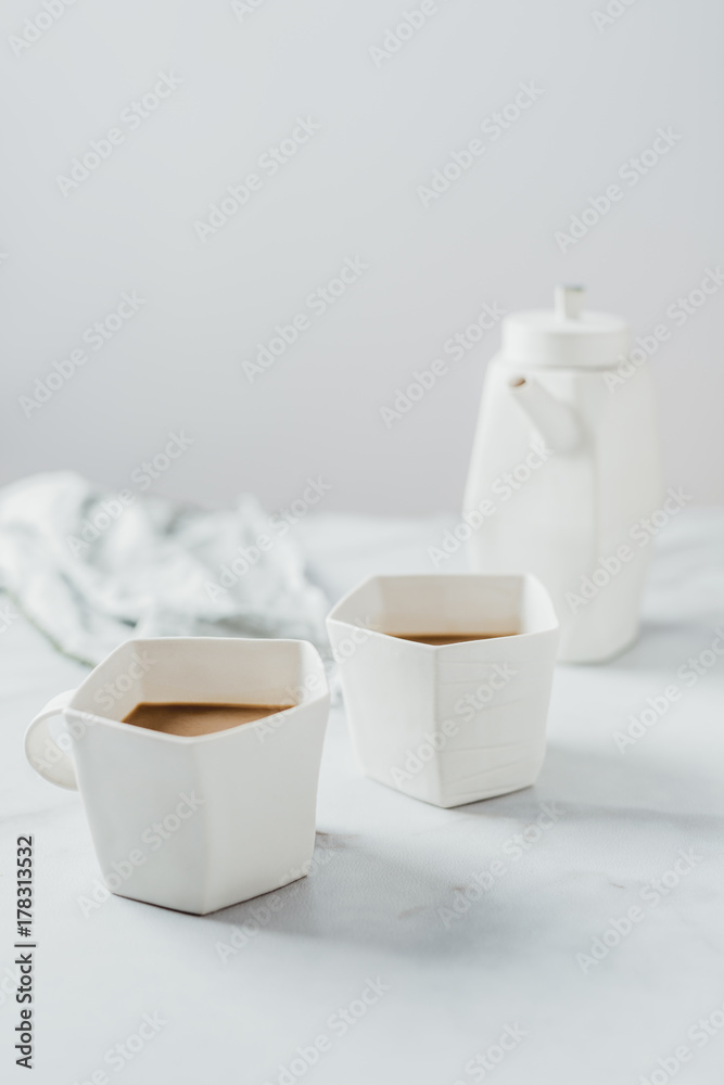 Artistic mugs and teapot Stock Photo | Adobe Stock