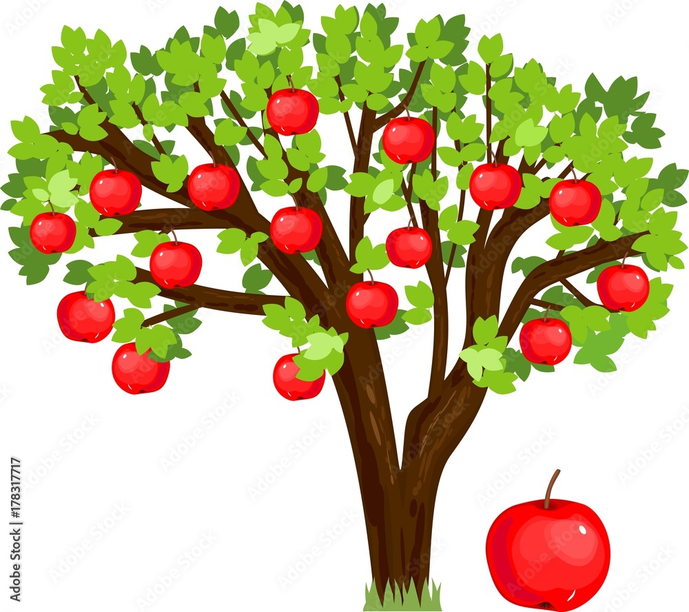 Red Apple Tree Clipart
