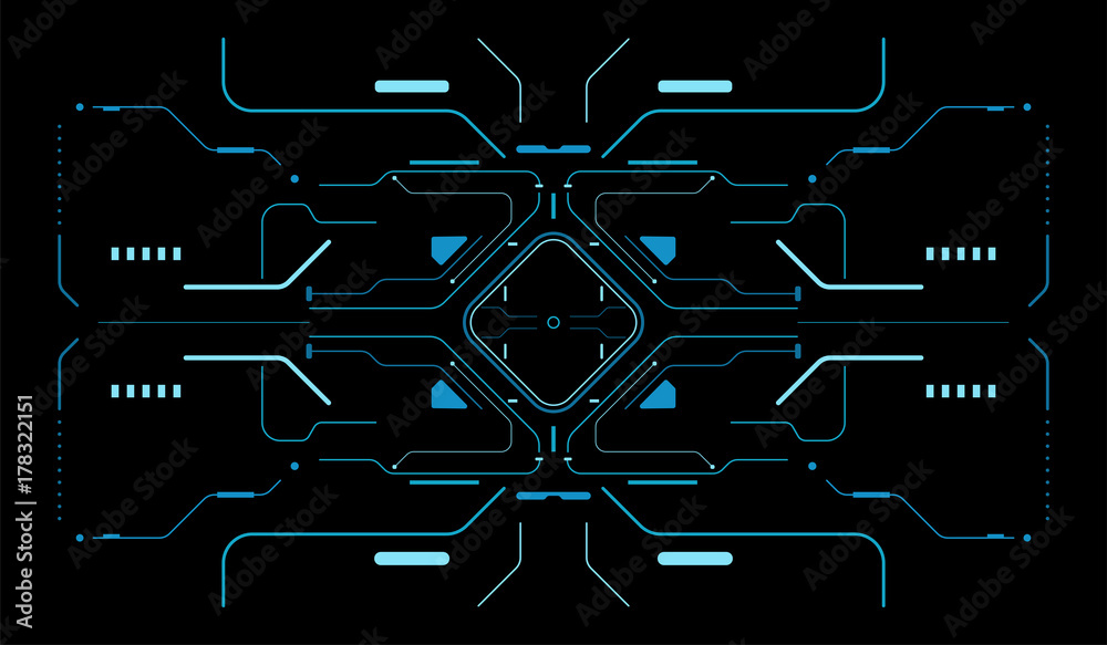 A sight on a spaceship. Game interface. Sci-Fi UI interface. Stock ...