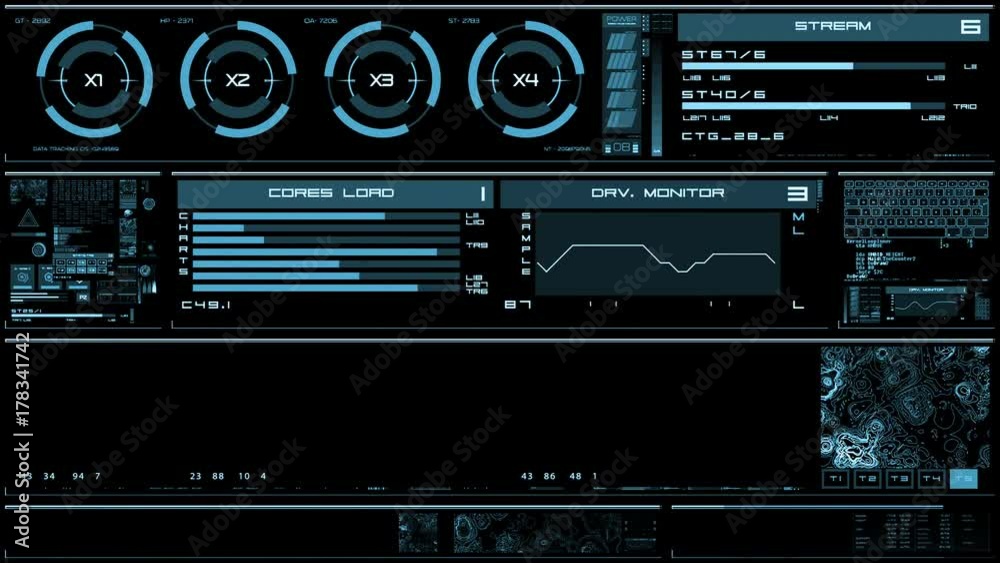 Light blue futuristic interface/Digital screen/Detailed abstract ...