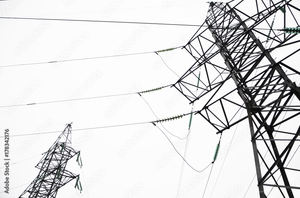 Electric mast isolated on white background. Background for design ...